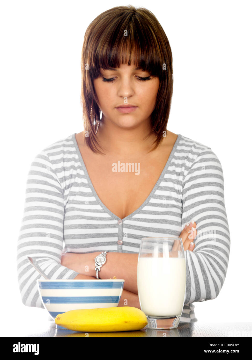 Teenage Woman Eating Breakfast Model Released Stock Photo - Alamy
