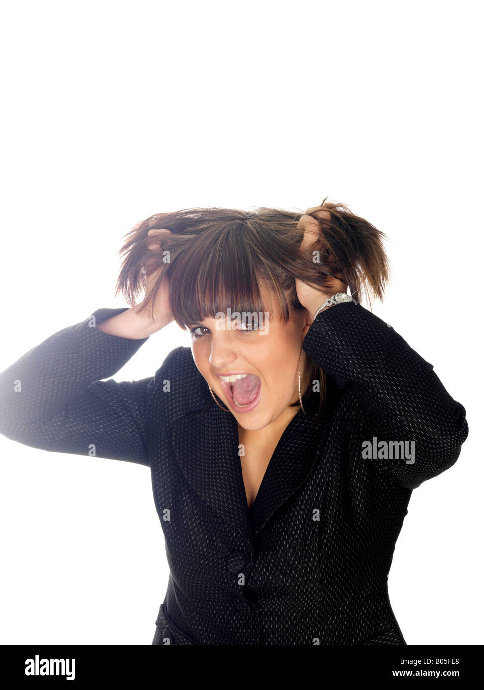 Angry Young Business Woman Model Released Stock Photo - Alamy