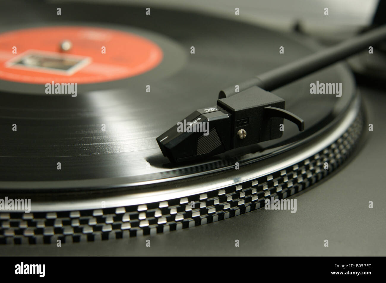 Turntable stylus with analogue record playing, close up Stock Photo - Alamy