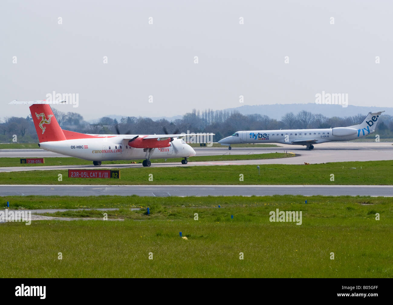 Euromanx Dash8 [DHC-8-311Q] Taxiing for Take-off at Manchester Ringway ...
