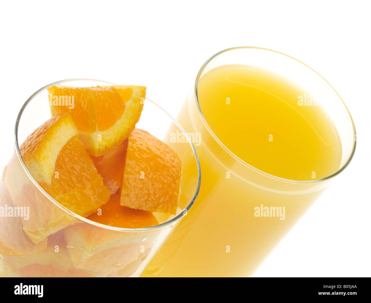 Orange Juice with Chopped Orange Stock Photo - Alamy