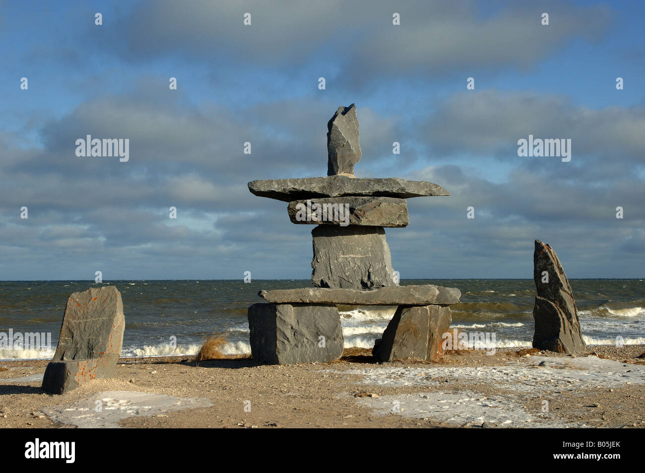 Manitoba Churchill a huge Inuksuk a stone made figure from the inuit ...