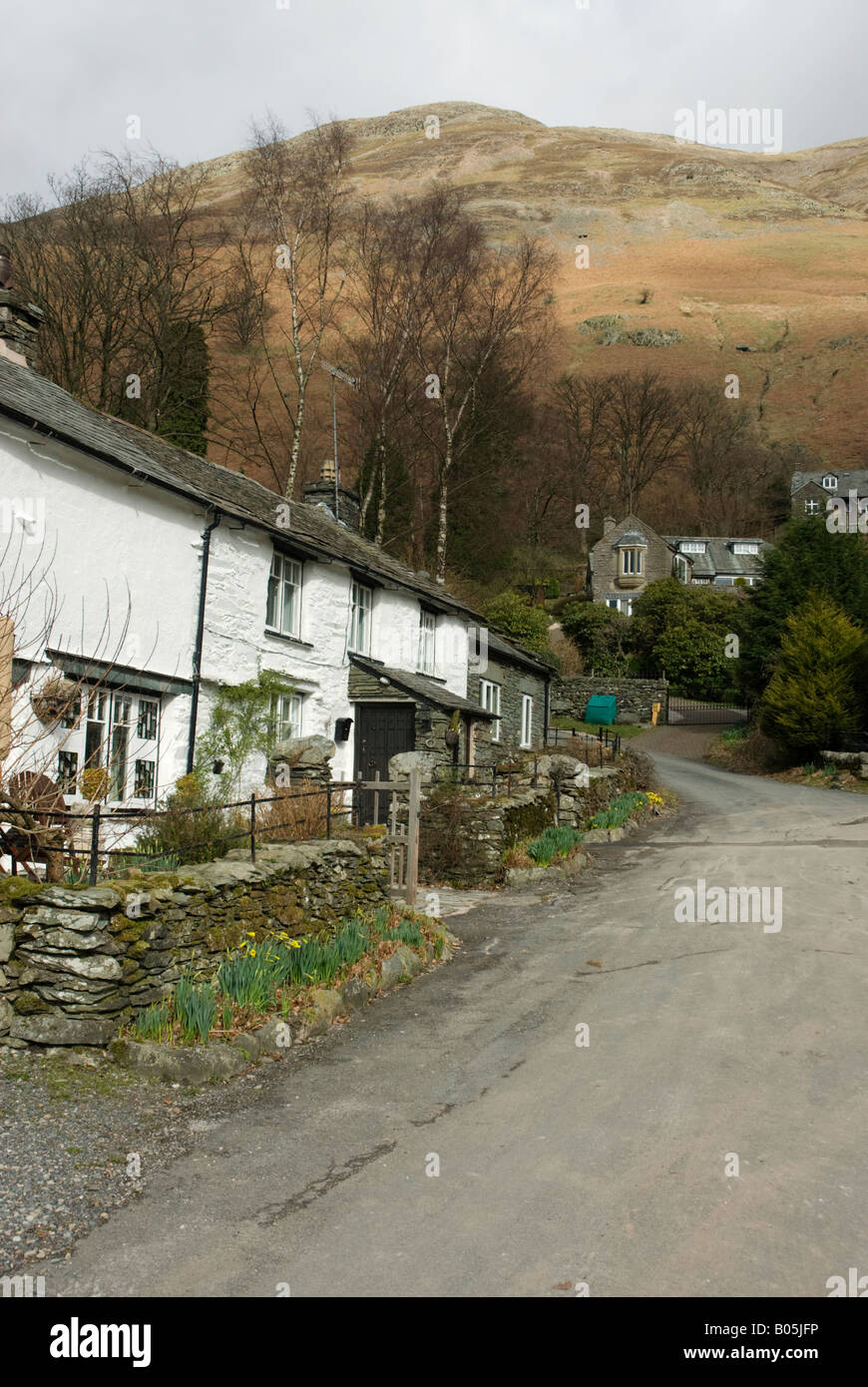 Cottages and lane, Patterdale Stock Photo - Alamy