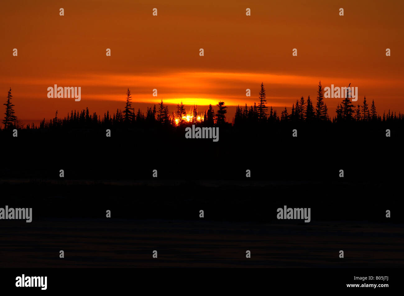 Manitoba sunrise over the tundra Stock Photo - Alamy