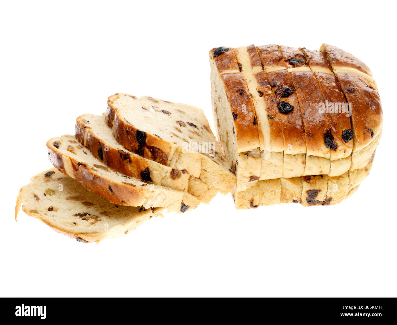 Sliced Hot Cross Bun Loaf Stock Photo - Alamy