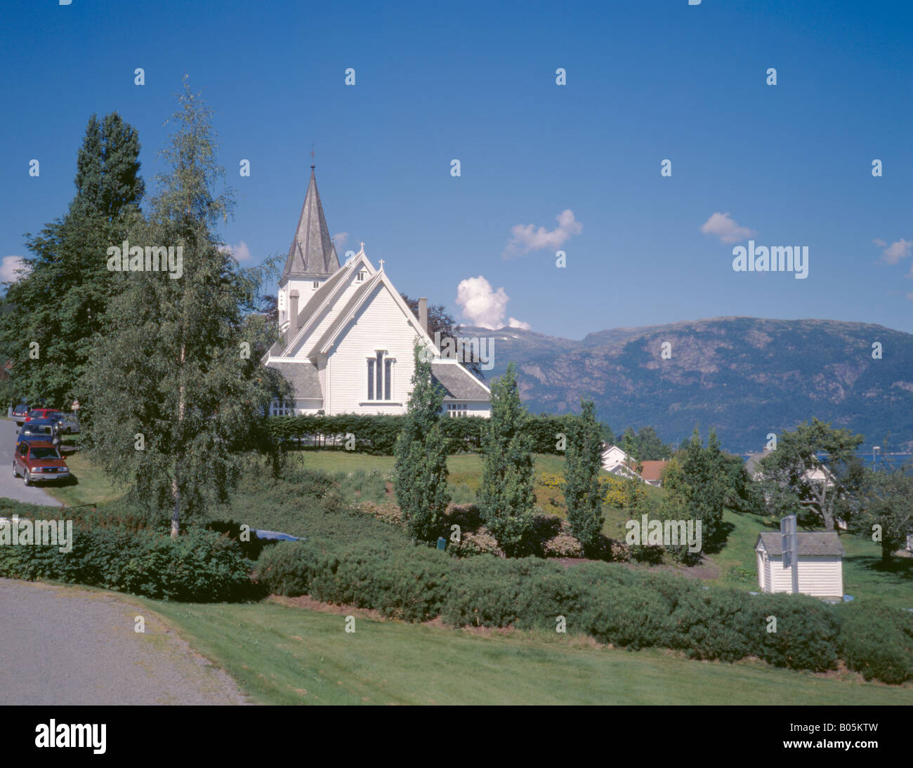 Utne Kirke (Church), Utne, Hardangerfjord, Hordaland, Norway Stock ...