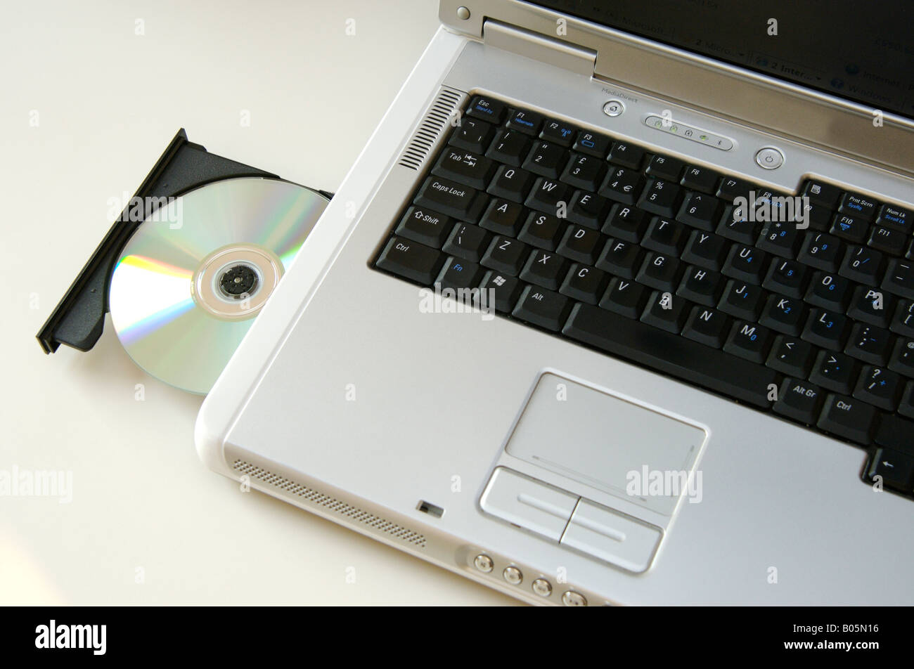 Laptop with cd drive Stock Photo - Alamy