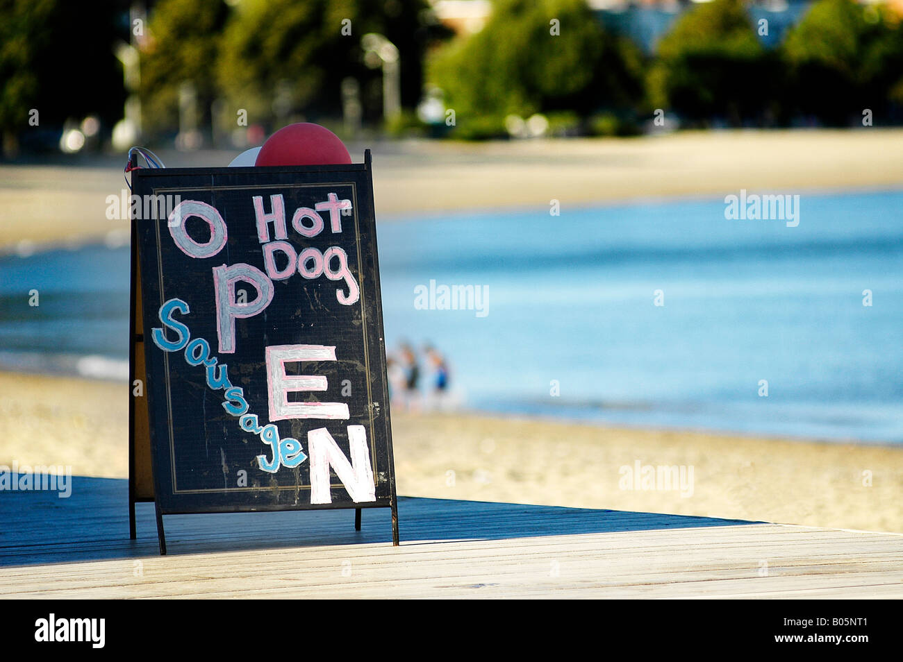 Beach side restaurant sign Stock Photo - Alamy