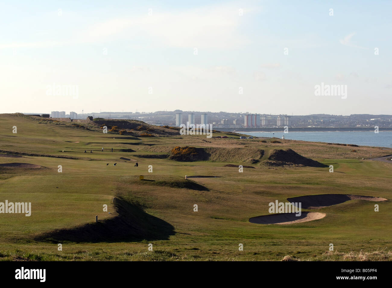 Balnagask golf course near the harbour at Aberdeen, Scotland, UK Stock ...