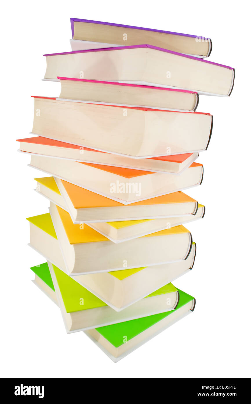 Pile of colorful books isolated on white Stock Photo - Alamy
