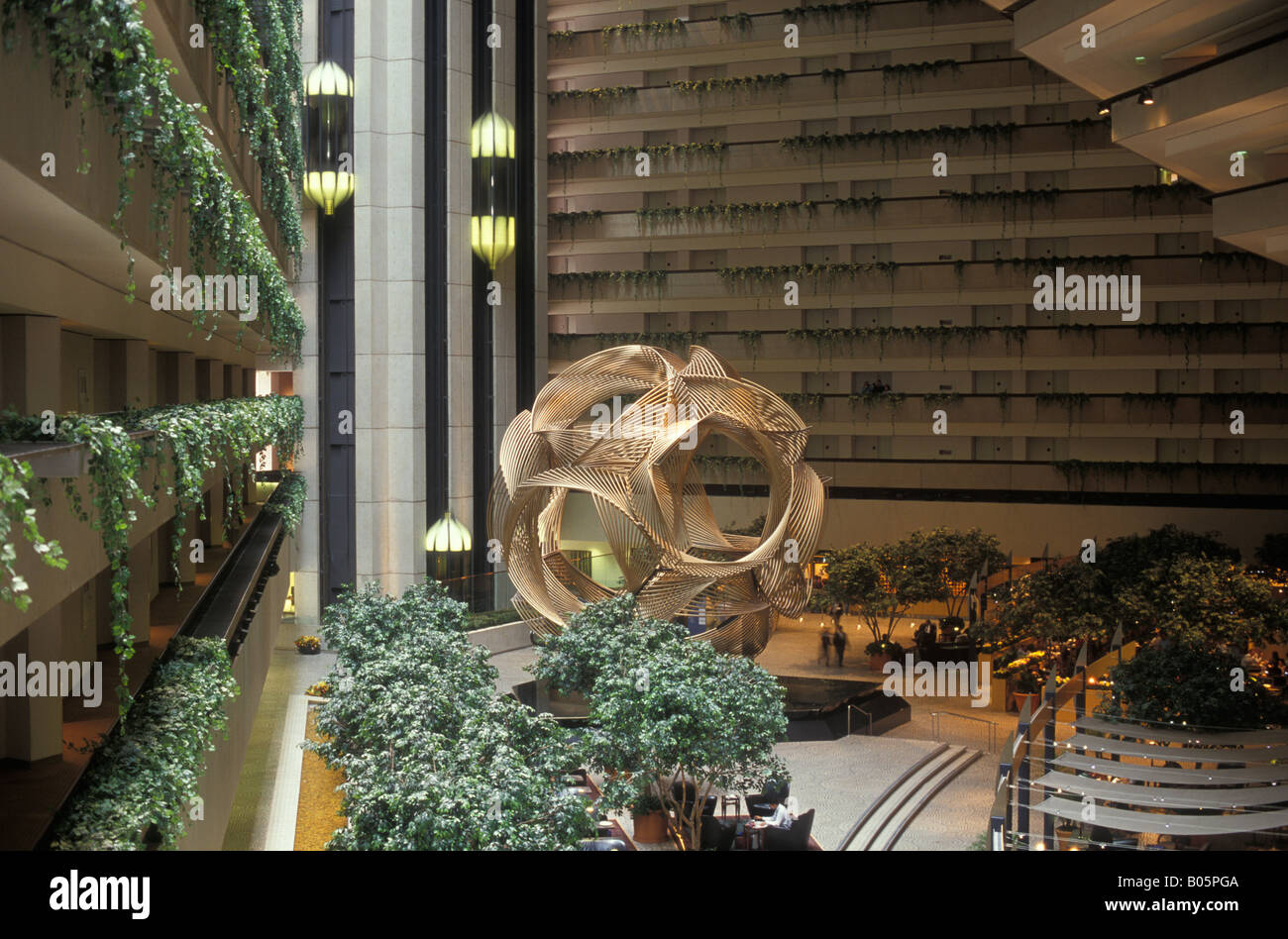 Interior view of Hyatt Regency Hotel in San Francisco California USA ...