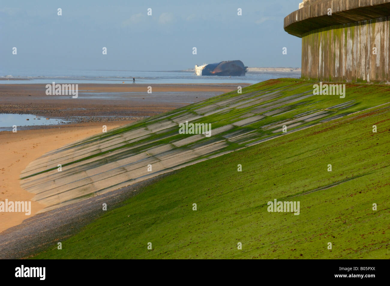 The forlorn wreck of the Riverdance Ferry on the beach at Cleveleys ...