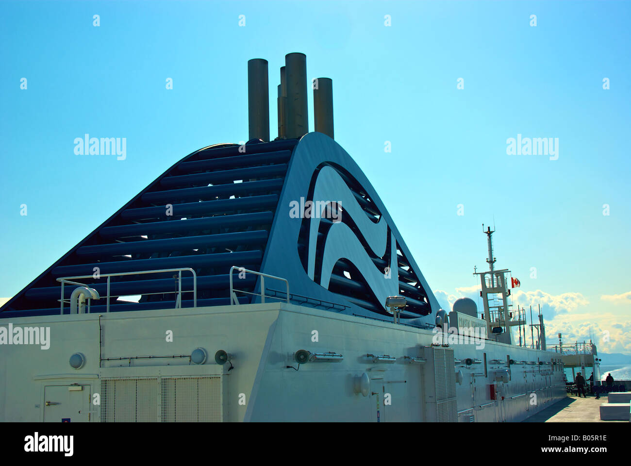 Exhaust stack decoration on the new BC Ferries MV Coastal Renaissance ...