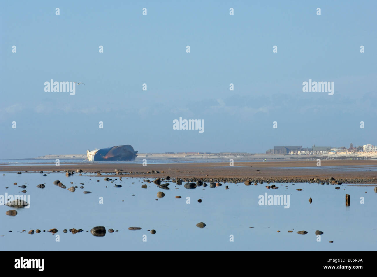 The forlorn wreck of the Riverdance Ferry on the beach at Cleveleys ...