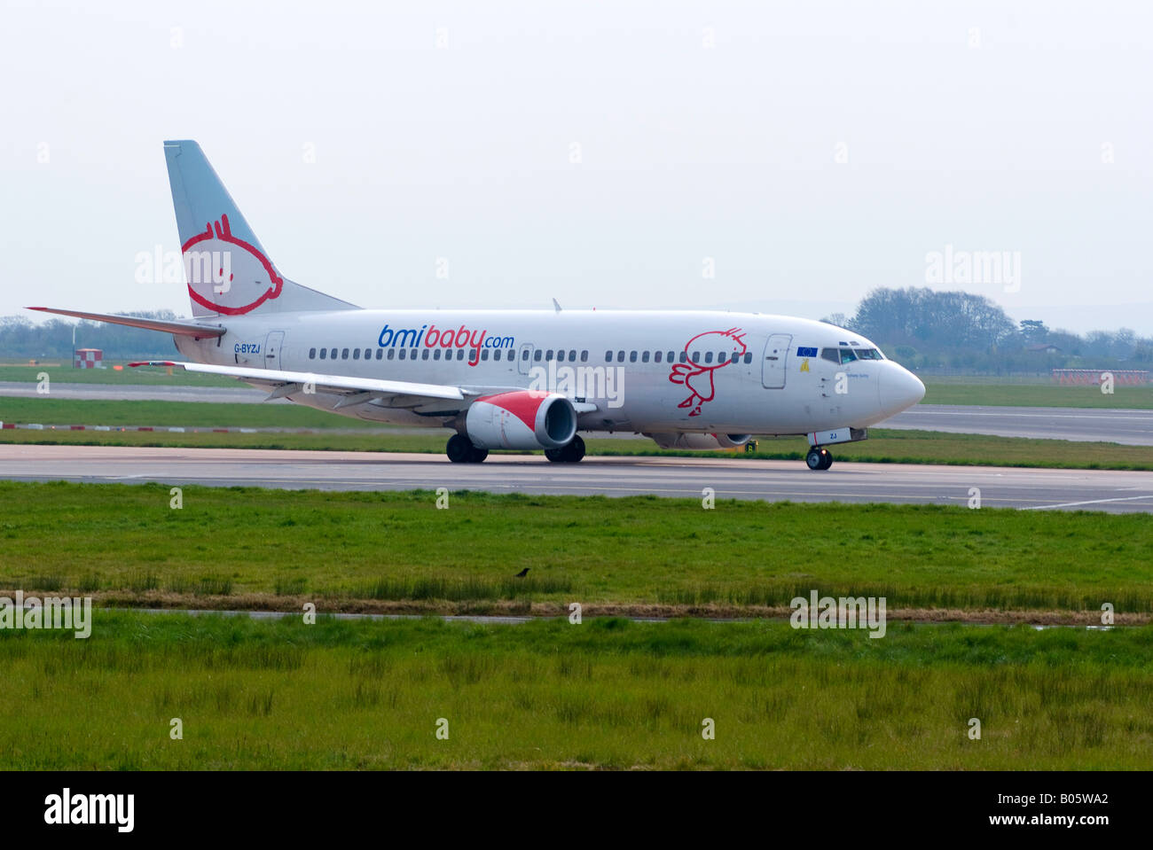 BMI Baby Boeing 737-3Q8 Taxiing for Take-off at Manchester Ringway ...