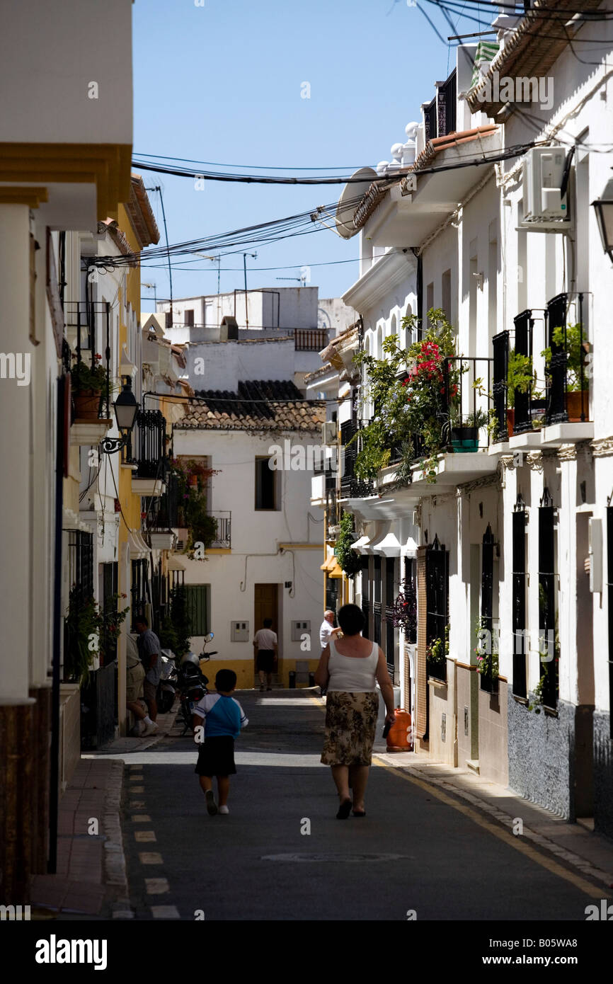 Street scene in Estepona old town, Spain Stock Photo - Alamy