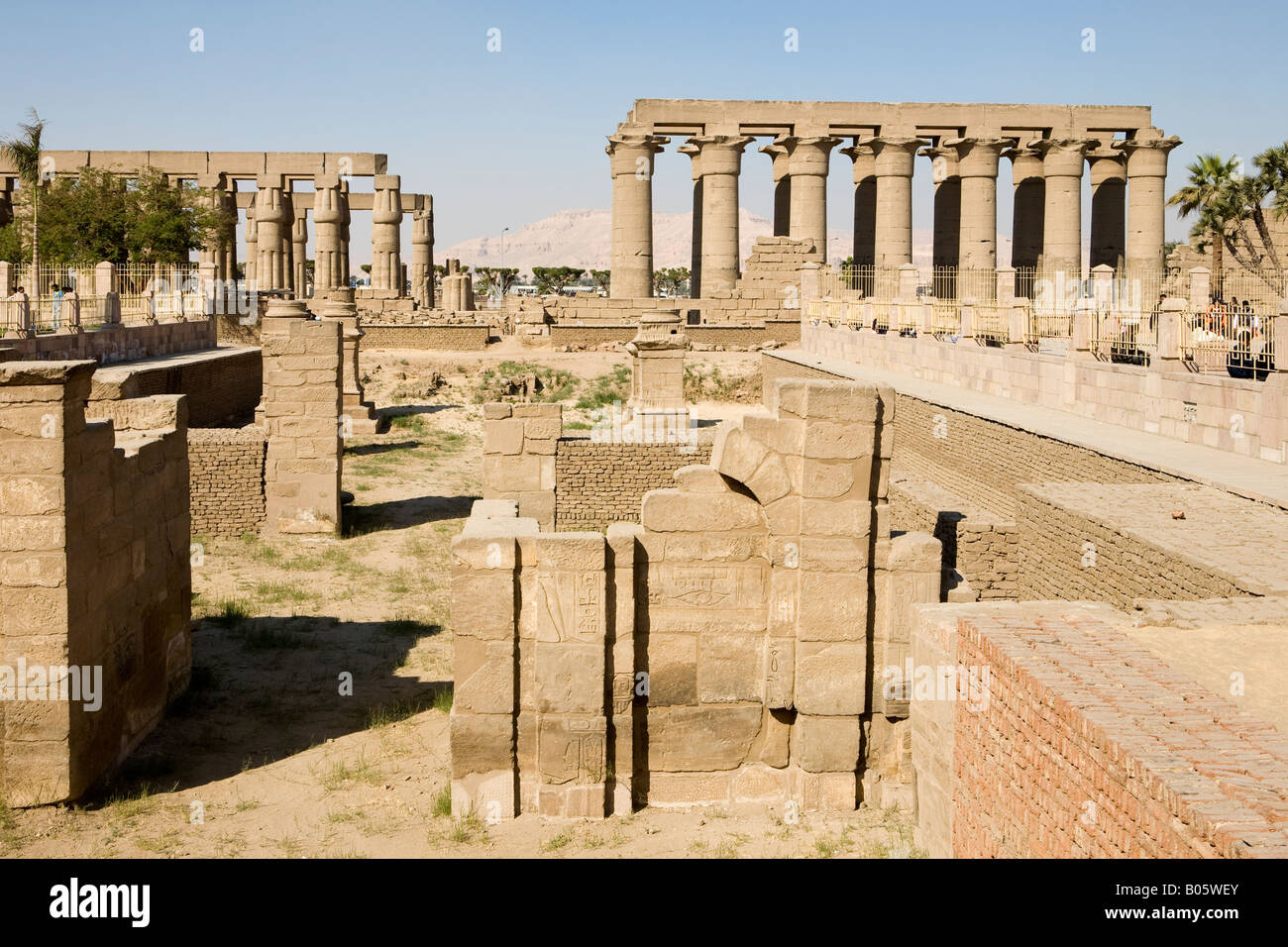 View of the Colonnade of Amenhotep III and The Sun Court at Luxor ...