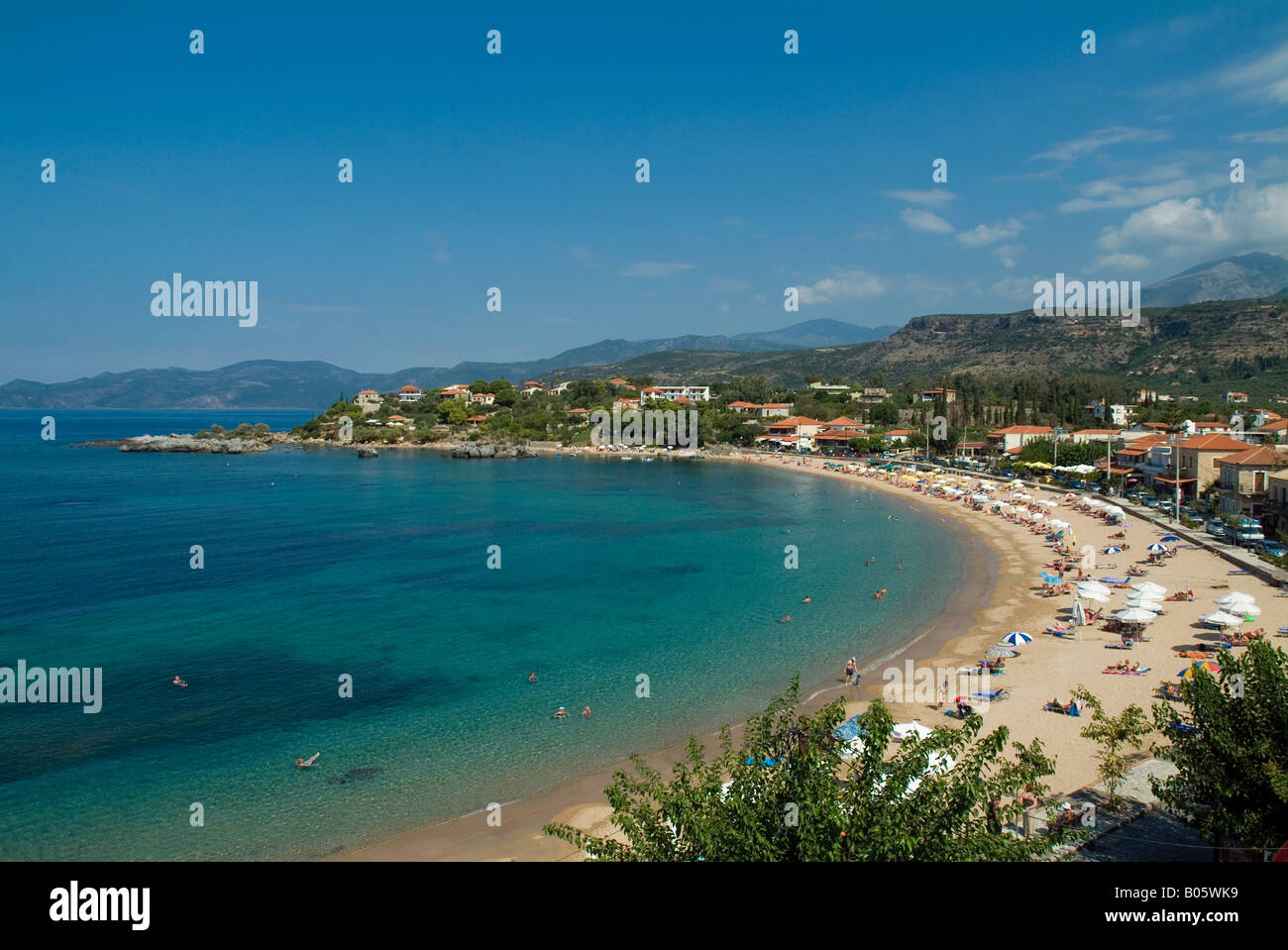 Stoupa Beach and Bay with Seafront Stock Photo - Alamy