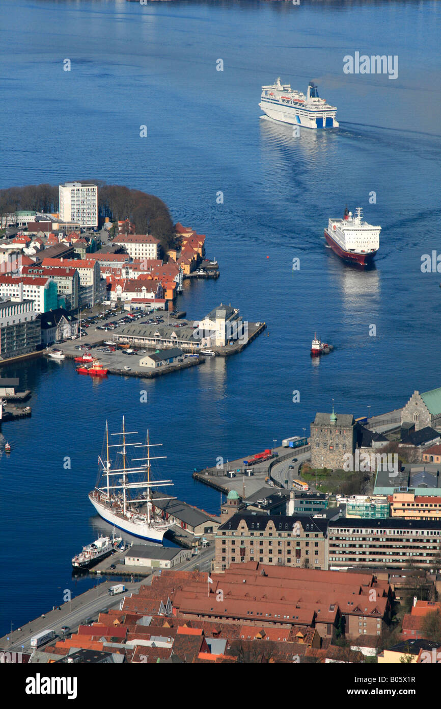 floyen view The Norwegian city of Bergen, an important cultural centre ...
