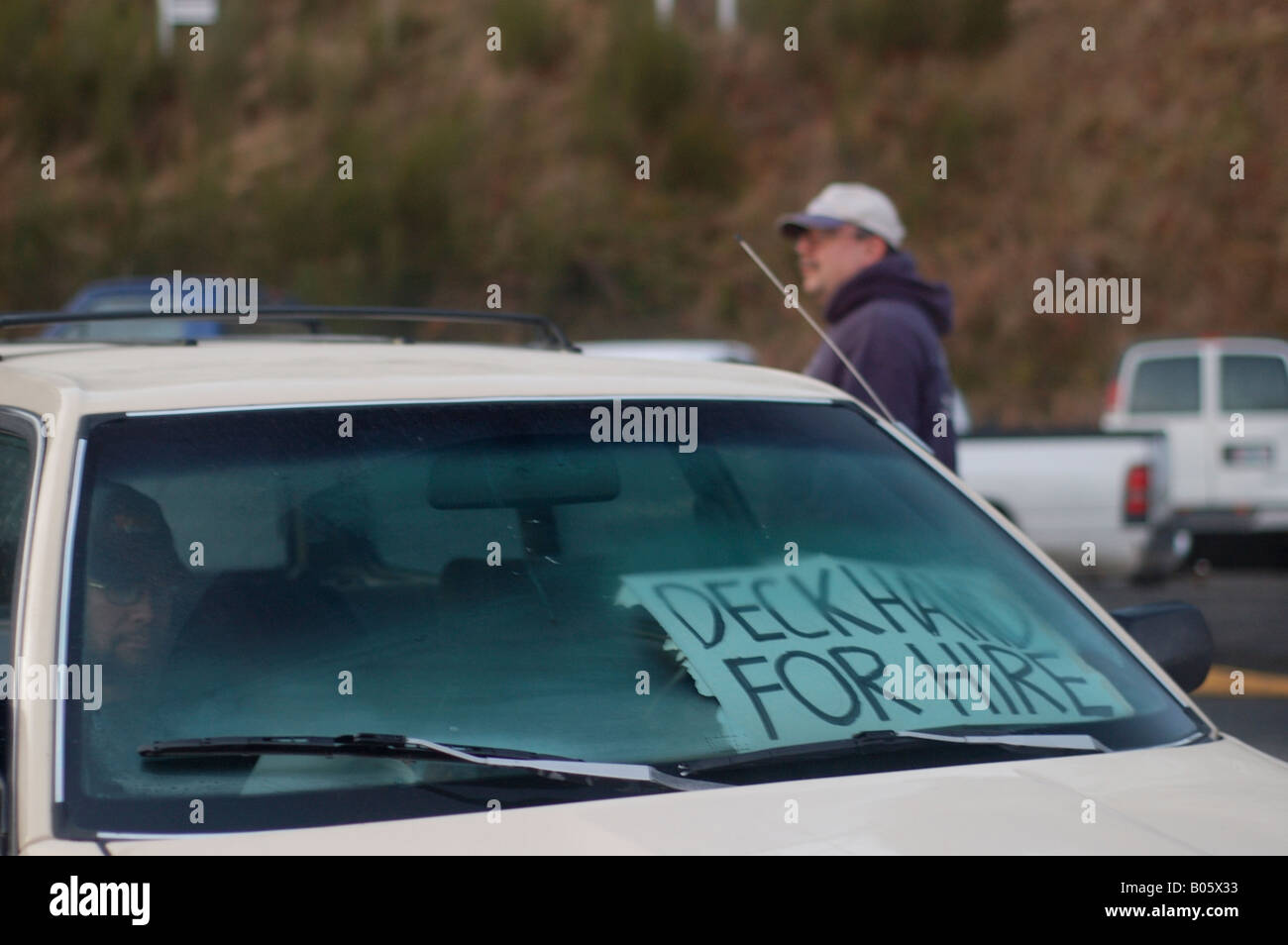 Man hoping for work on a commercial fishing boat with bystander in ...