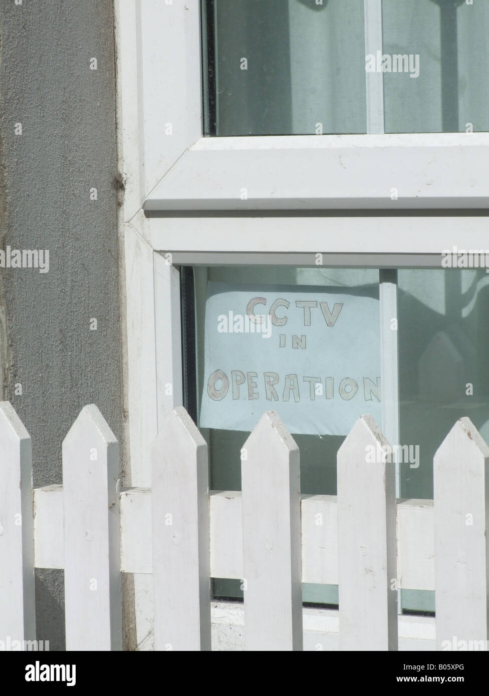 cctv sign in house window Stock Photo - Alamy