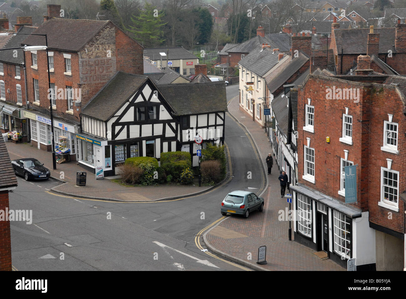 Market Place and Church Street at Shifnal in Telford Shropshire Uk ...