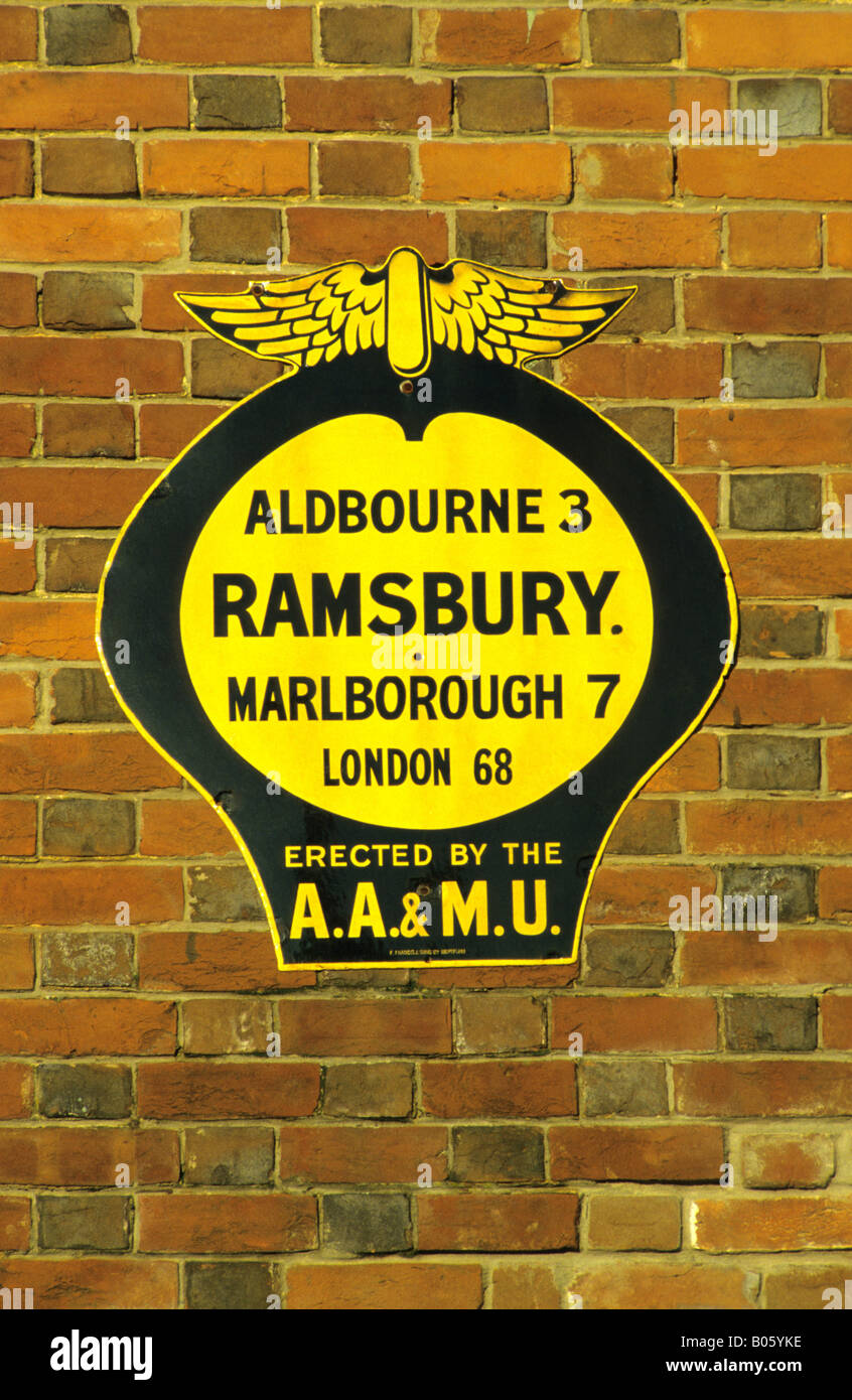Old AA sign, Ramsbury, Wiltshire, UK Stock Photo - Alamy