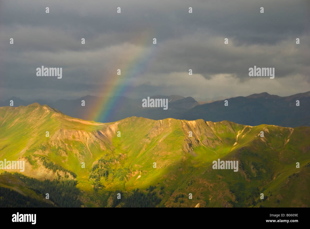 Rainbow from near the top Engineer Pass Road, Alpine Loop Scenic Byway ...