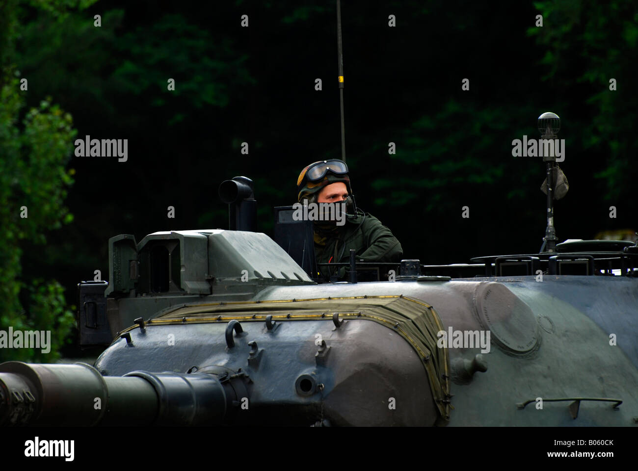 Tank commander of a Leopard 1A5 MBT of the Belgian Army Stock Photo - Alamy