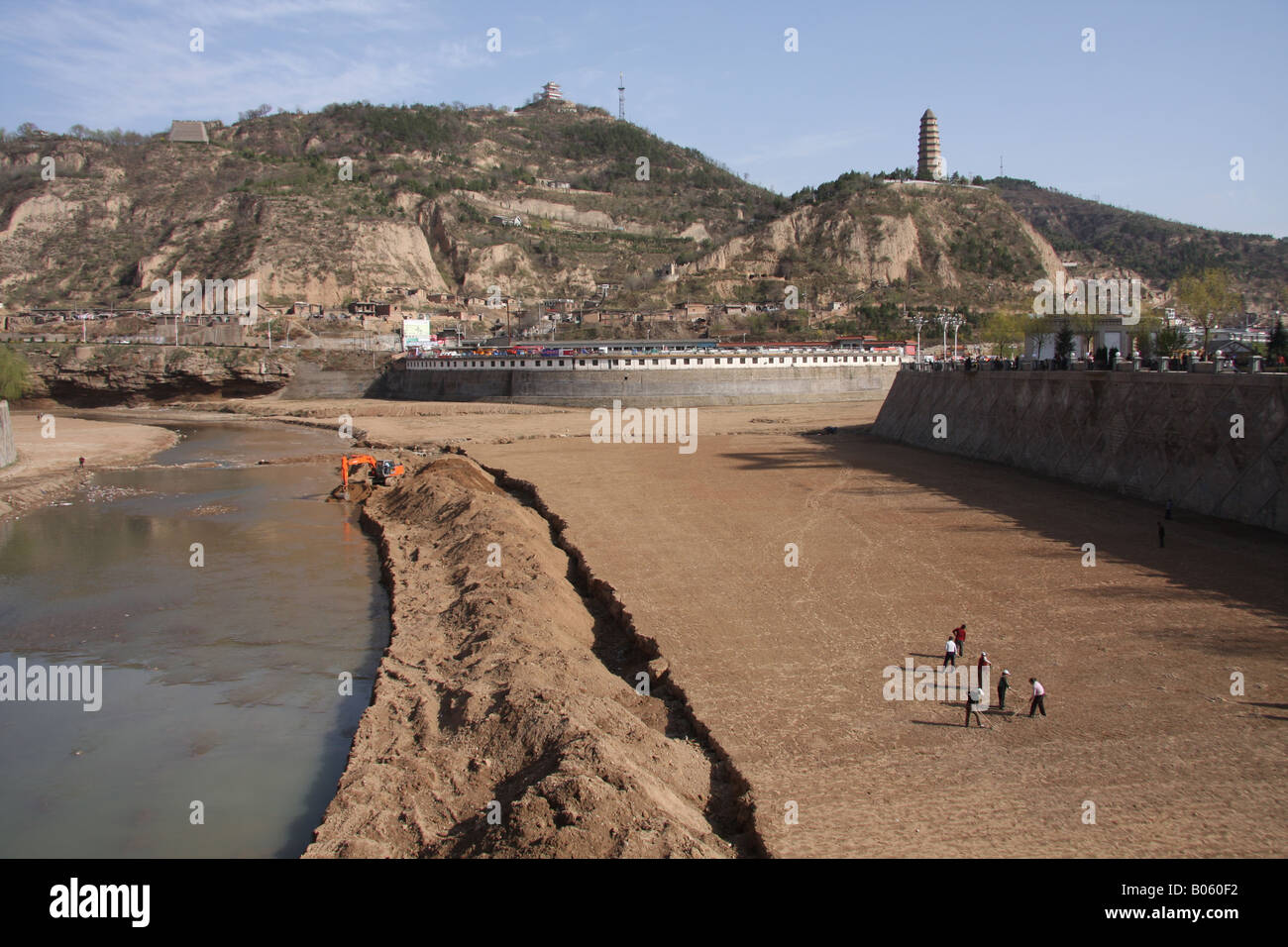 View along Yan River, Yan'an, China Stock Photo - Alamy