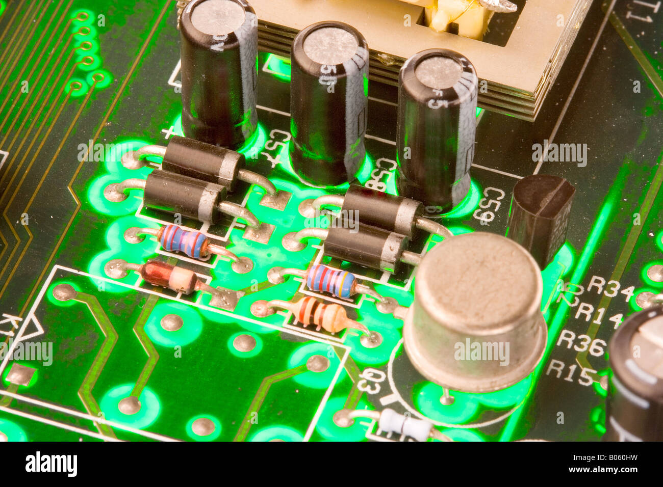 image of chips in a circuit of a component of a computer Stock Photo ...
