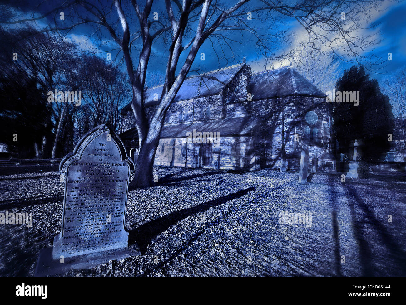 Spooky Cemetery At Night