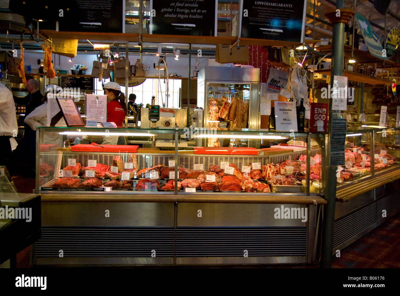 A meat counter in stockholm Stock Photo - Alamy