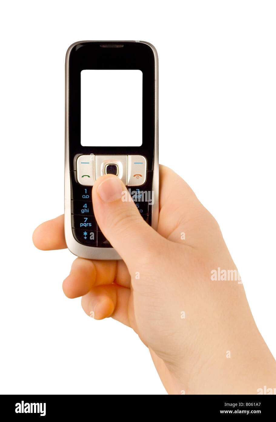 a technology cellular phone holding in a human hand Stock Photo - Alamy