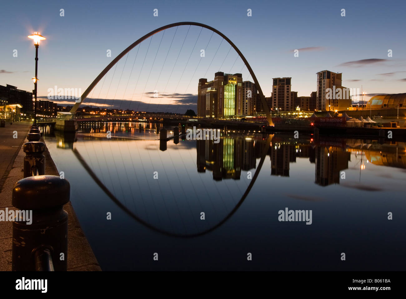 Gateshead Millenium Bridge And Newcastle Skyline High Resolution Stock ...