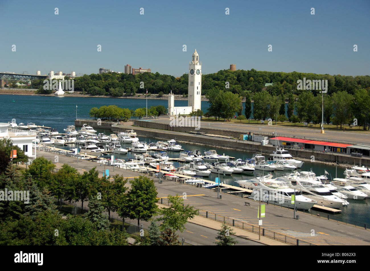 Canada, Quebec, Montreal. Views of waterfront & port area from the ...