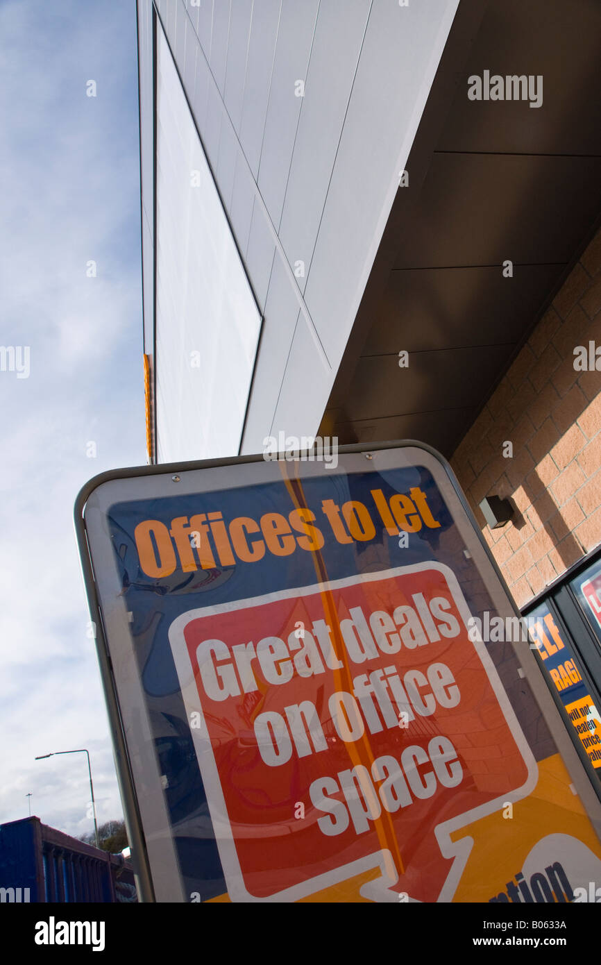 Office space to let sign anonymous location Stock Photo - Alamy