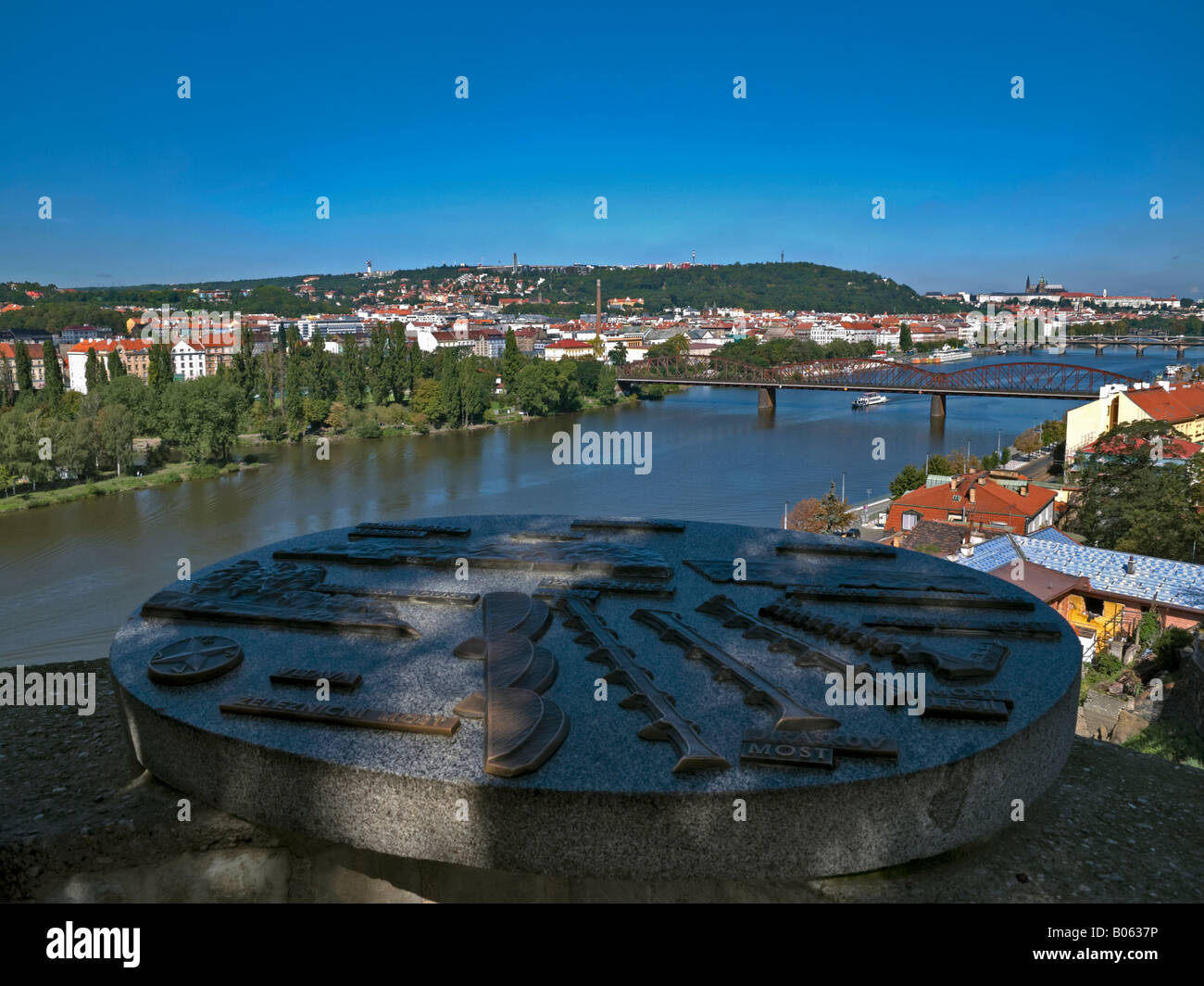 View of Moldau River from Vysehrad Prague Czech Republic Stock Photo - Alamy