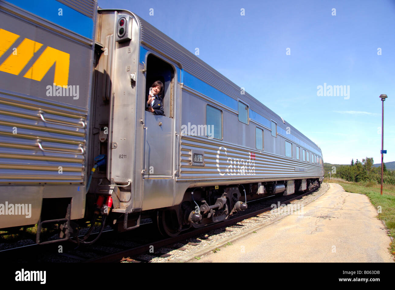 Canada, Quebec. VIA Rail Canada train The Chaleur between Montreal ...