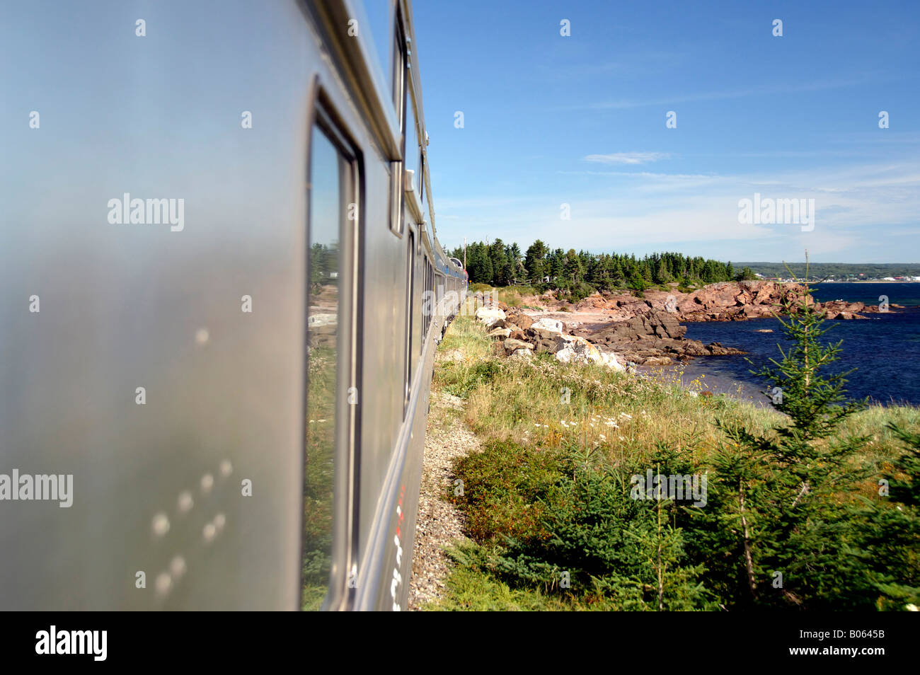 Canada, Quebec. VIA Rail Canada train The Chaleur between Montreal ...