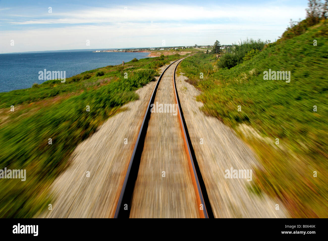 Canada, Quebec. VIA Rail Canada train The Chaleur between Montreal ...