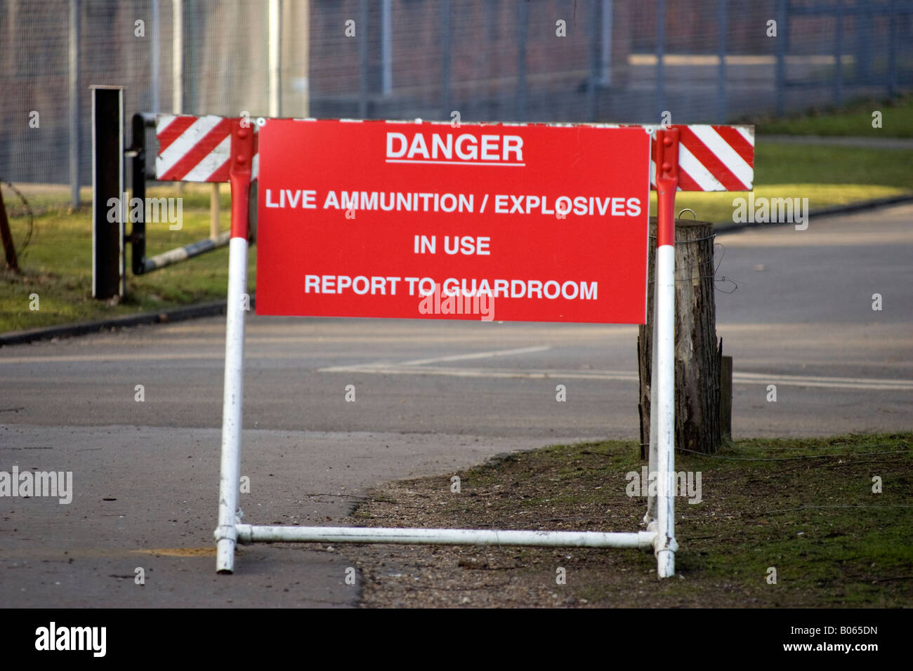 Danger sign on a British Armed Forces camp Stock Photo - Alamy