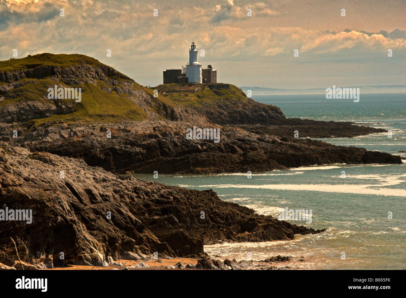 The Mumbles Head Lighthouse Gower Peninsula Stock Photo - Alamy