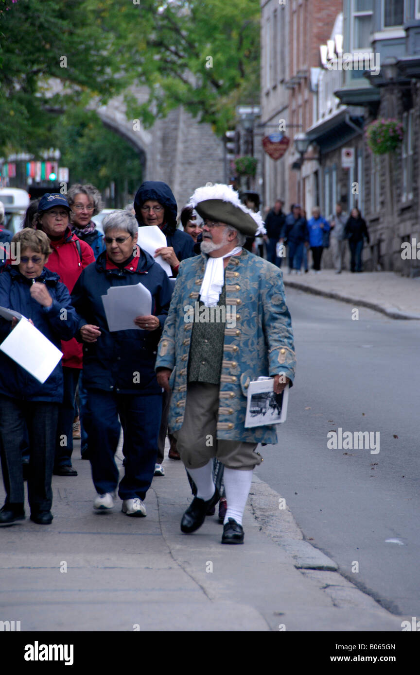 Canada, Quebec, Quebec City. Old Quebec, guide in period costume ...