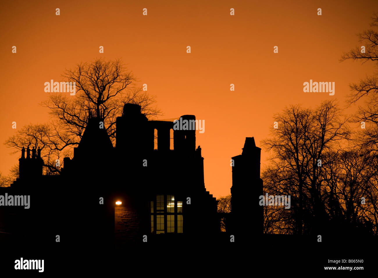 Kelso Scotland the 12th century Abbey at dusk Stock Photo - Alamy