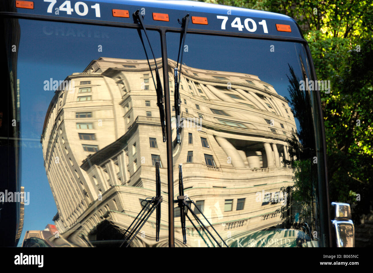 Tour bus window reflection hi-res stock photography and images - Alamy