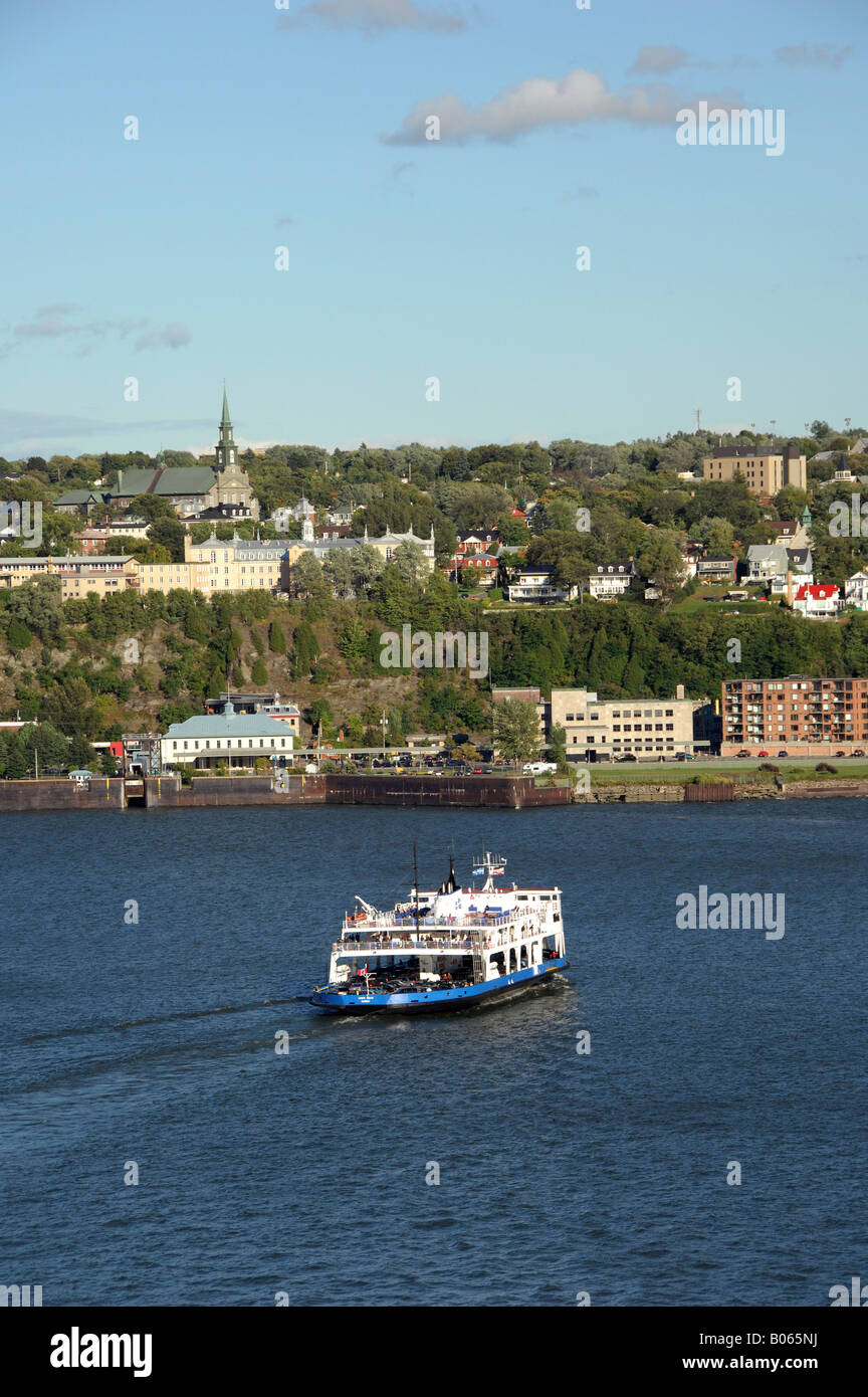 Canada, Quebec, Quebec City. Local ferry on the St. Lawrence river ...