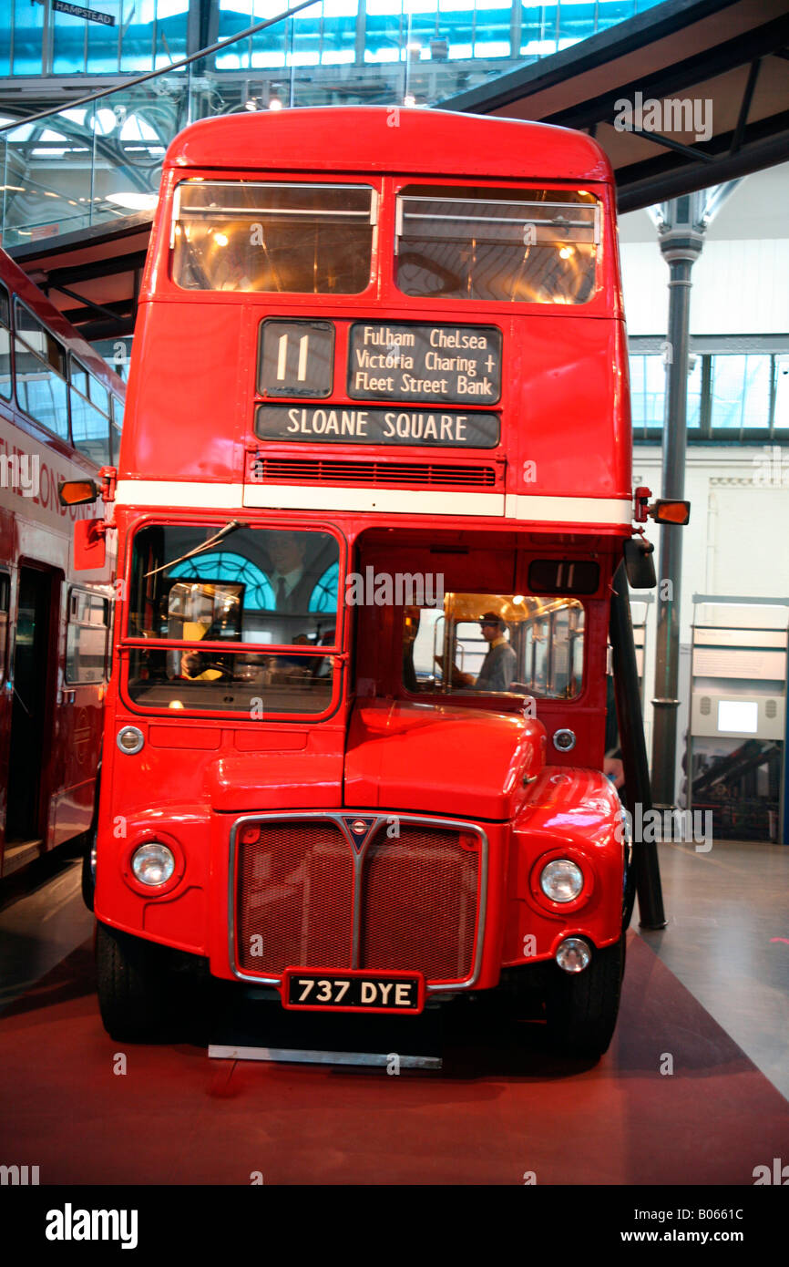 Red London Bus at the London Transport Museum Stock Photo - Alamy