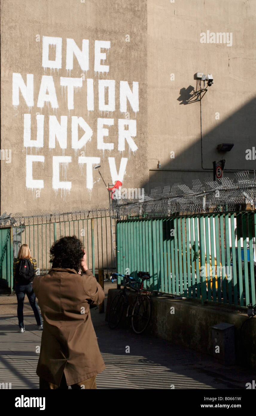Banksy One Nation Under Cctv High Resolution Stock Photography and ...