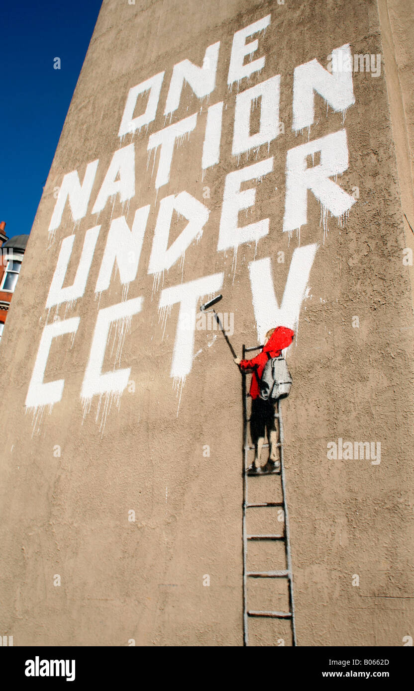 Banksy One Nation Under Cctv High Resolution Stock Photography and ...